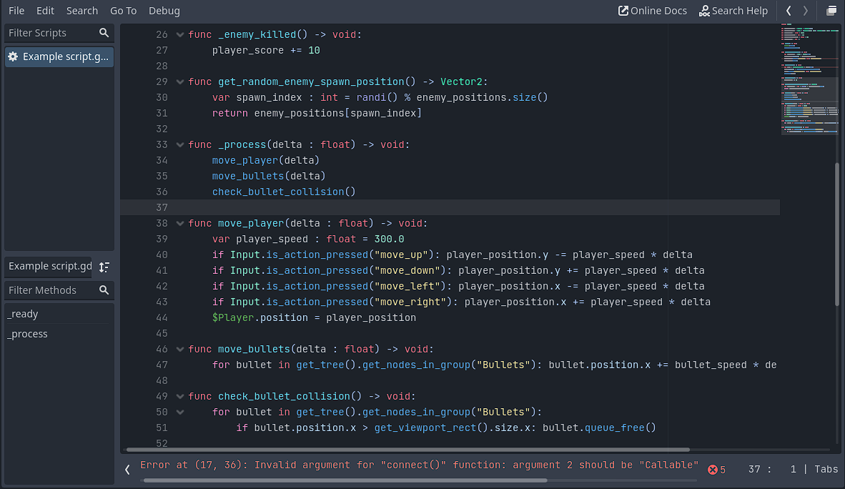 Improve code readability when code is under the code editor minimap · Issue #7215 · godotengine ...