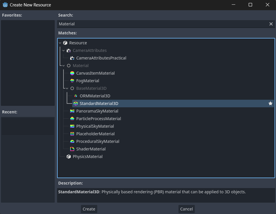 Move (Un)favorite selected item/ node button in create dialogue away from search bar next to ...