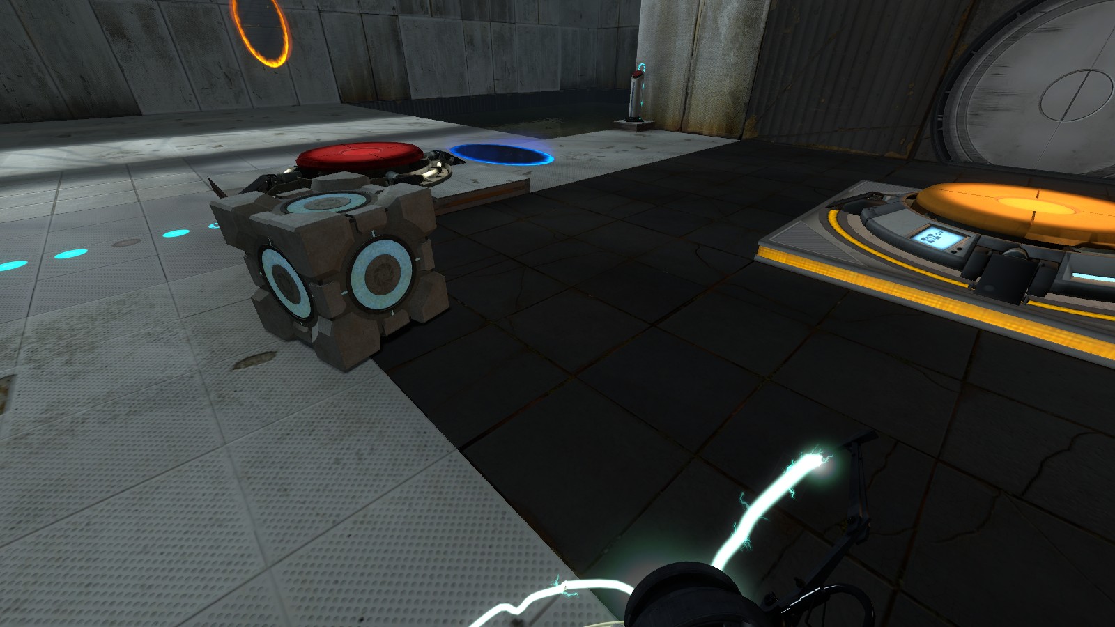 Unable to pick up cube after activating portal gun ON OFF button + more ...