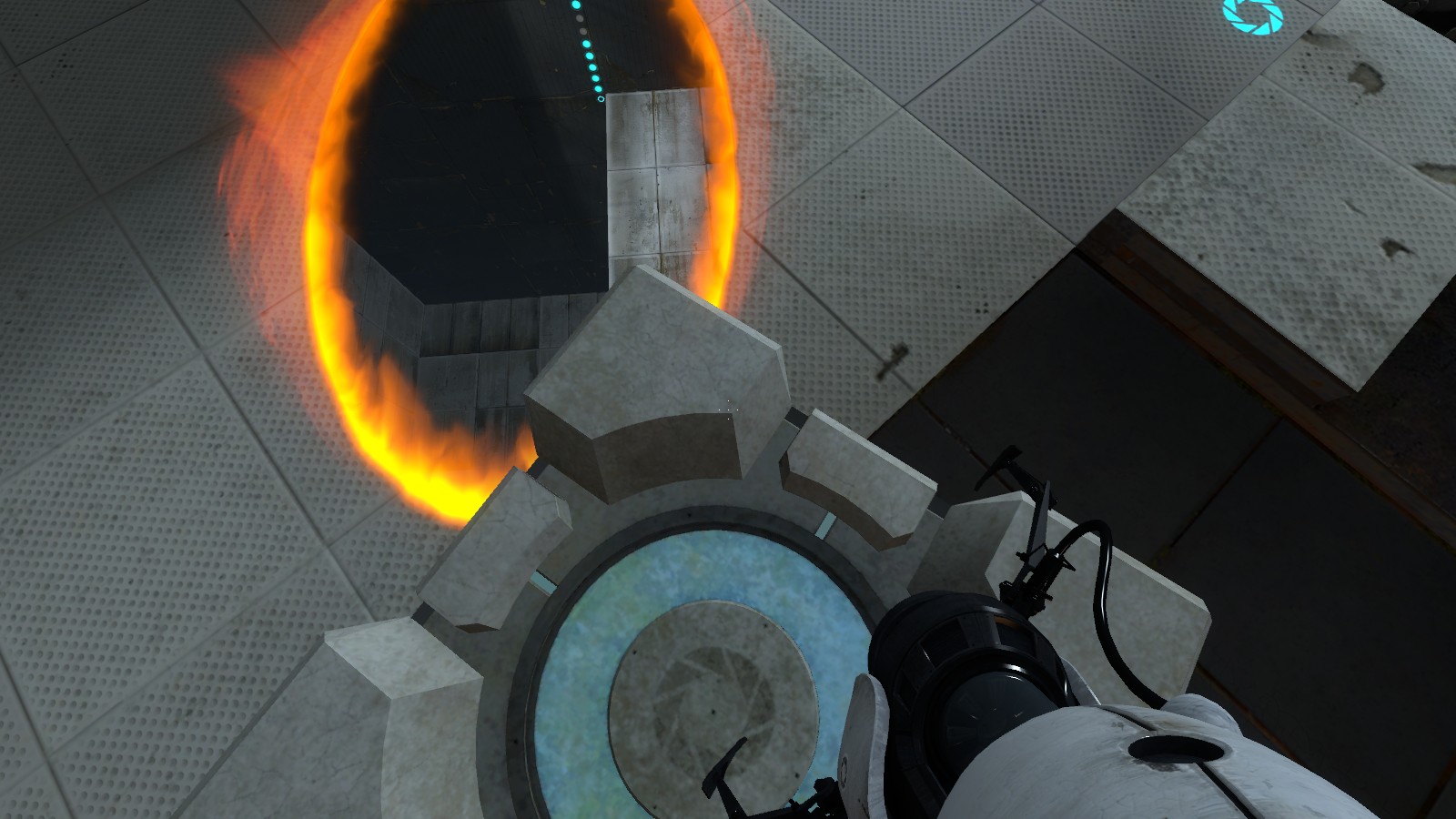 Unable to pick up cube after activating portal gun ON OFF button + more ...