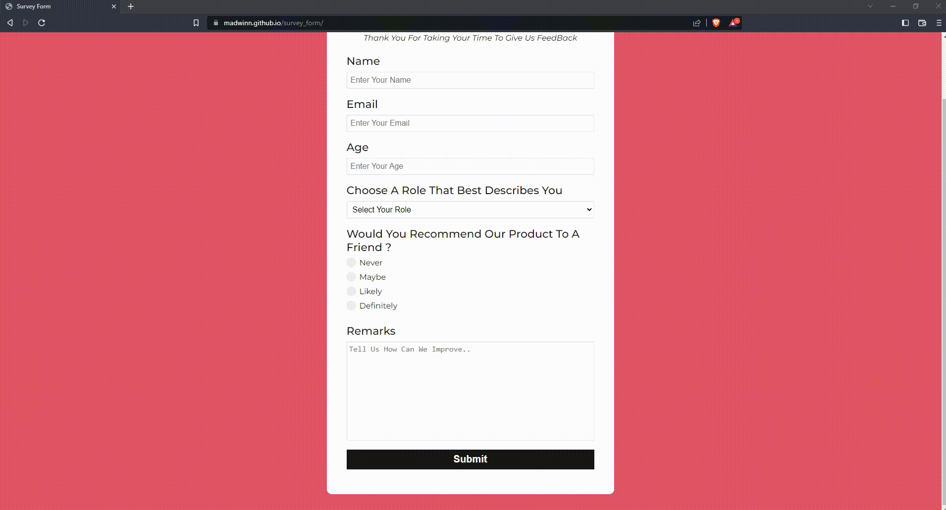 GitHub - madwinn/survey_form: SurveyForm GitHub - madwinn/survey_form: SurveyForm