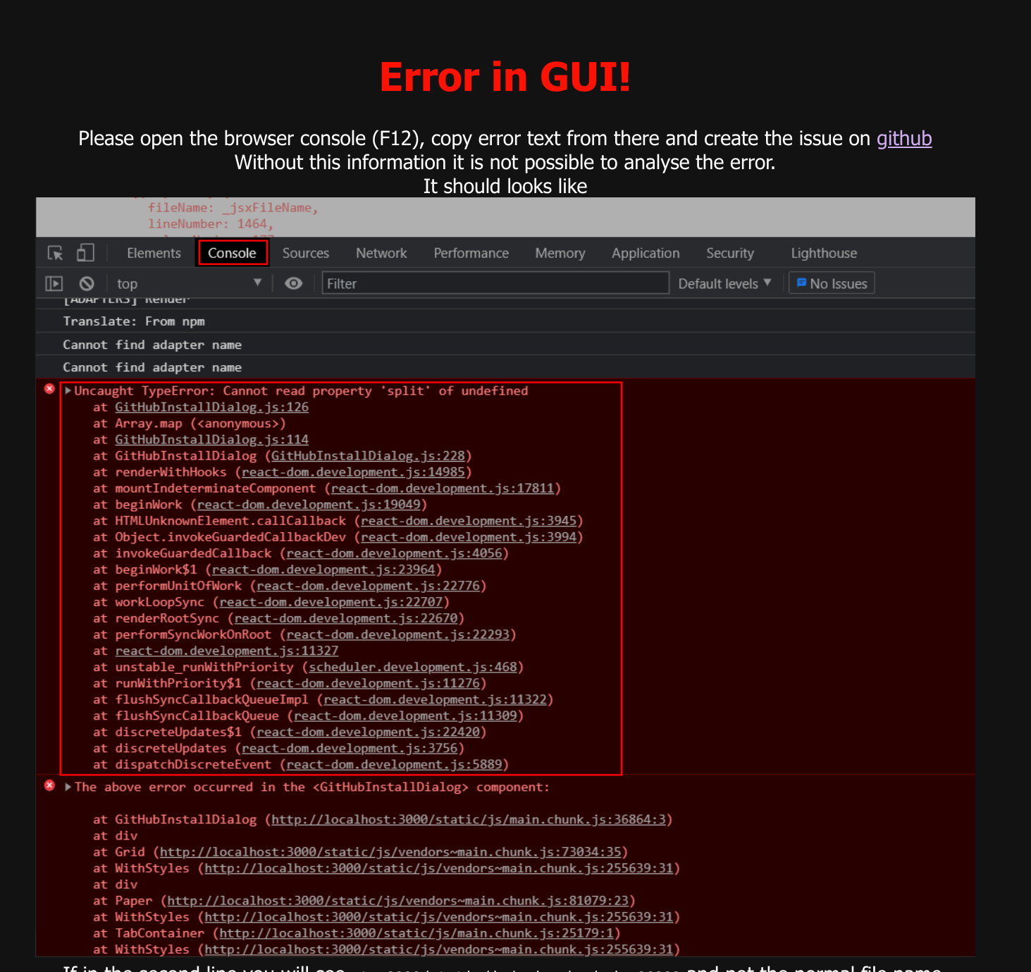 Erro in GUI · Issue #1670 · ioBroker/ioBroker.admin · GitHub