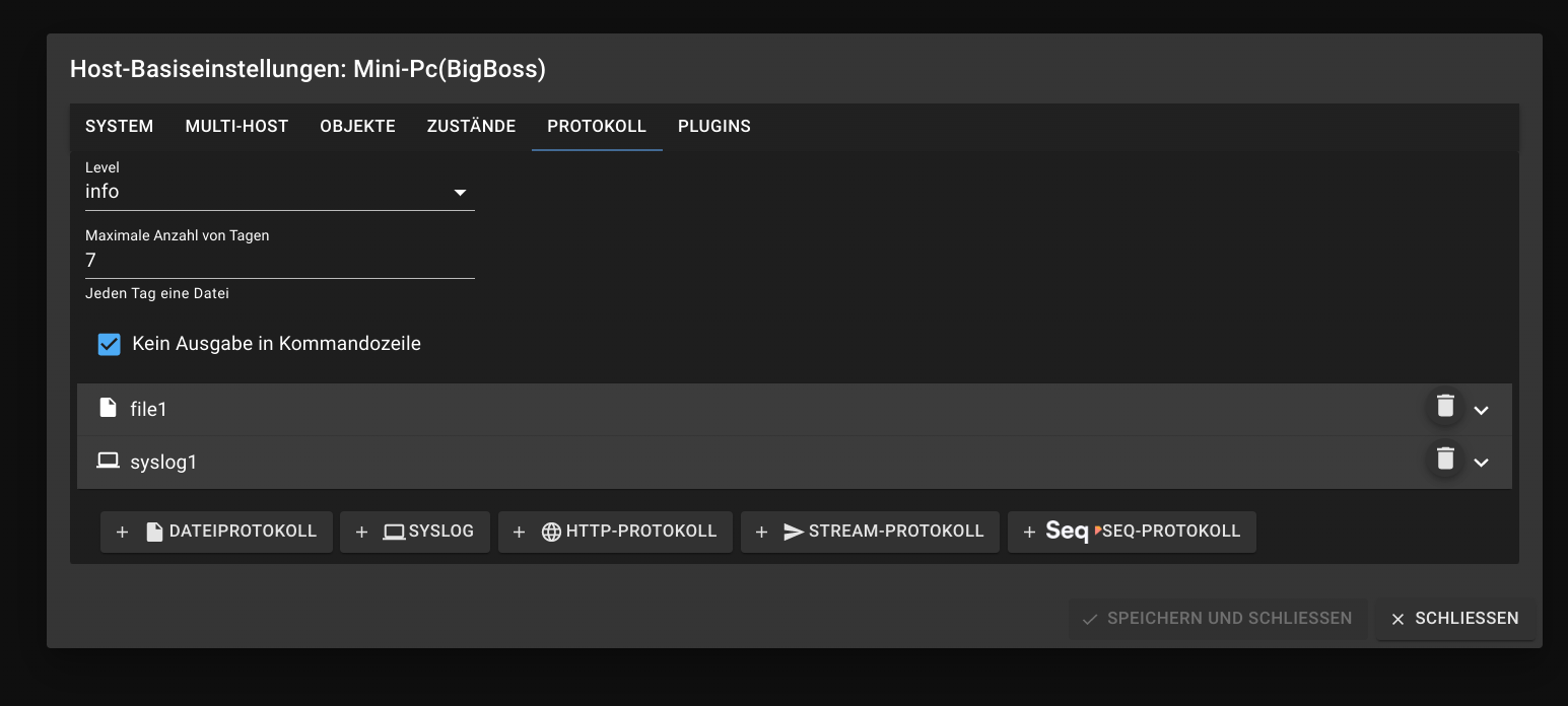 Protokoll, Log Default Settings? · Issue #1673 · ioBroker/ioBroker.admin · GitHub