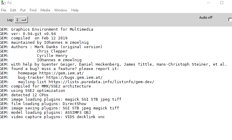 Gem: can't load library on Pure Data · Issue #302 · umlaeute/Gem · GitHub