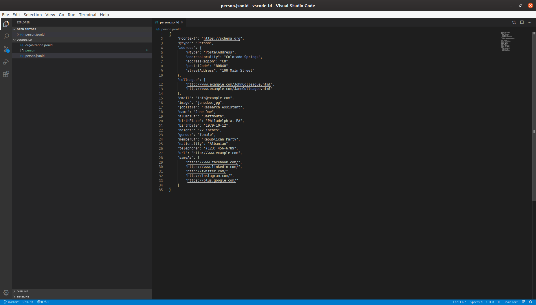 Minimal support for JSON-LD files · Issue #95013 · microsoft/vscode · GitHub