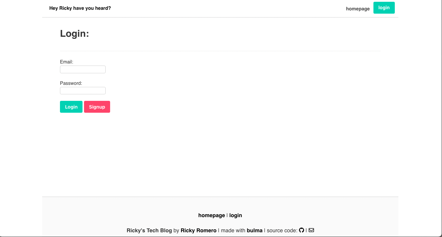 Github Ricky Rosaymodel View Controller Mvc Challenge Tech Blog Cms Style Blog Site Similar