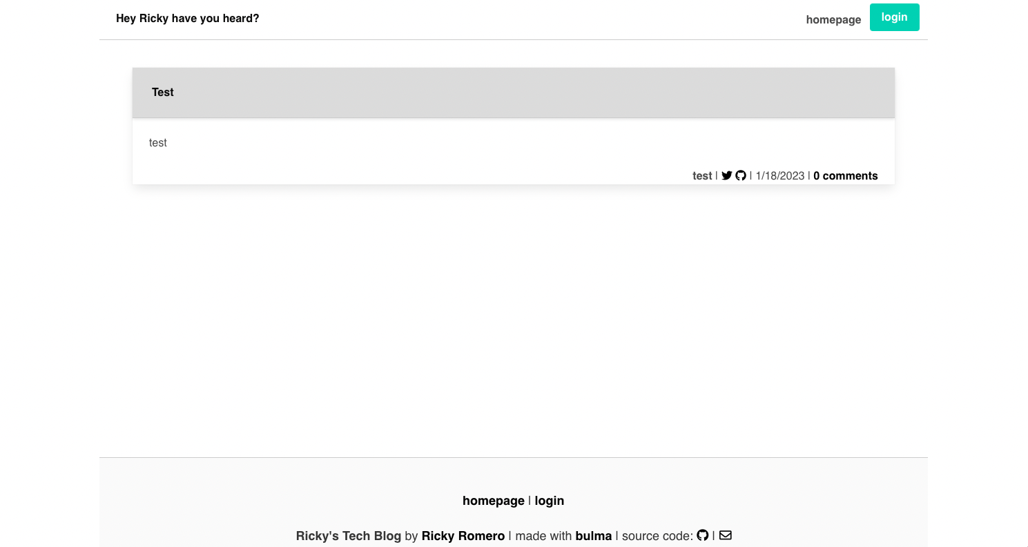 Github Ricky Rosaymodel View Controller Mvc Challenge Tech Blog Cms Style Blog Site Similar