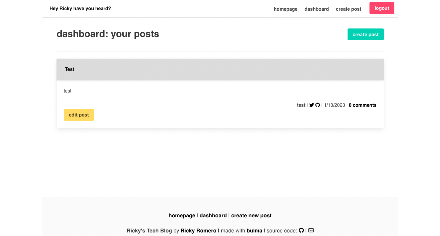 GitHub - ricky-rosay/Model-View-Controller-MVC-Challenge-Tech-Blog: CMS-style blog site similar ...
