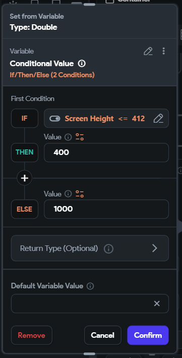 Not able to change height and width of container according to screen width and screen height ...