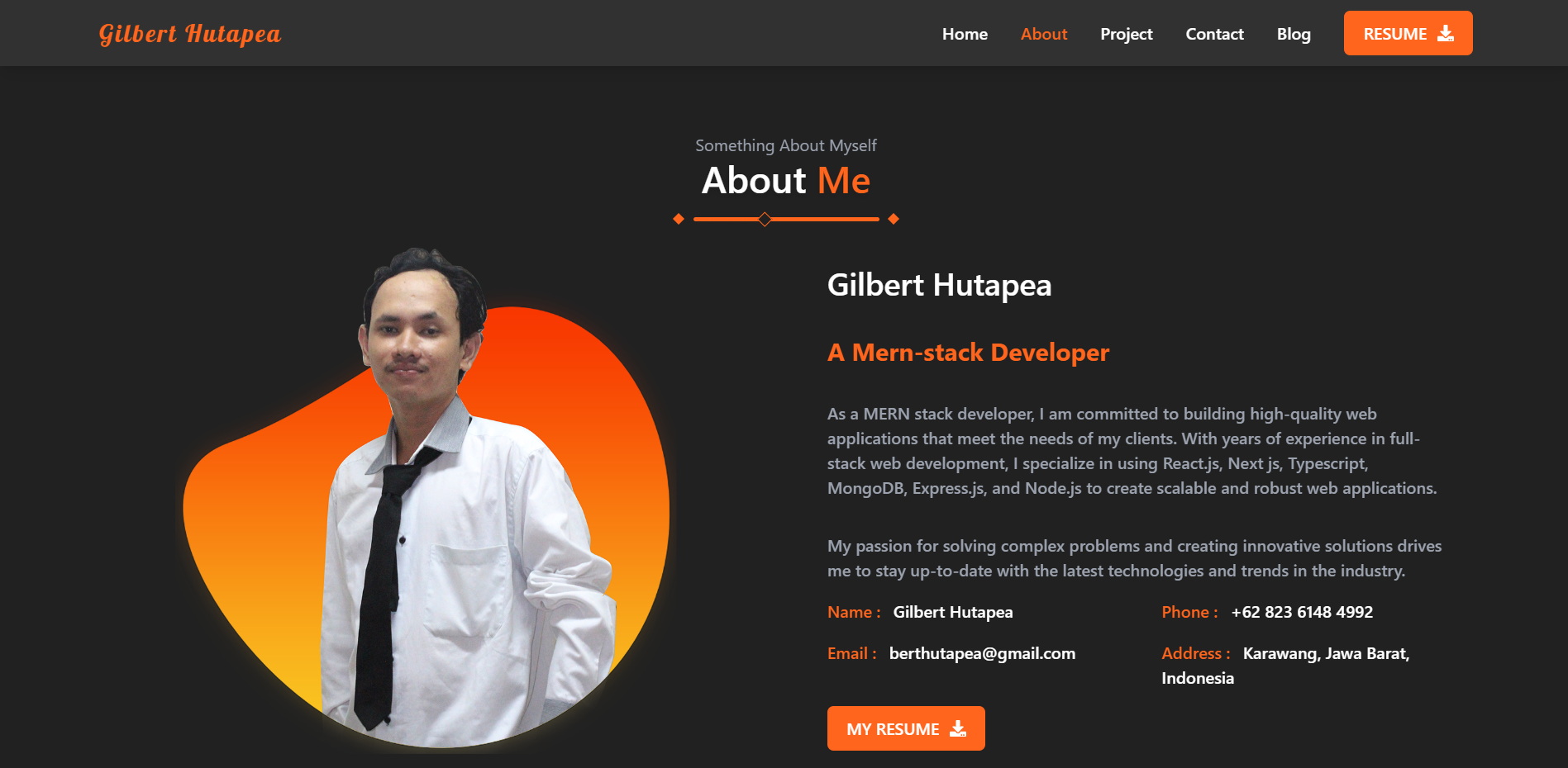GitHub - berthutapea/berthutapea-portfolio: Gilbert Hutapea | Portfolio ( MERN Stack Developer ...