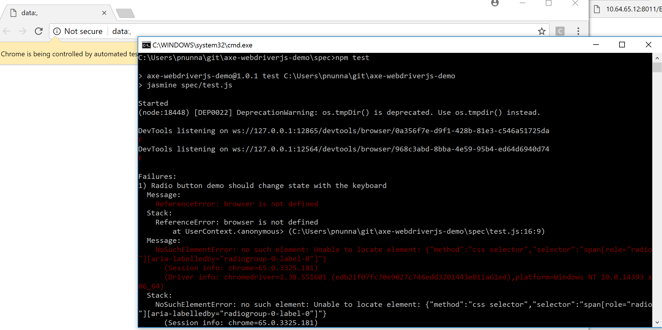 Error in the node_modules folder · Issue #3 · marcysutton/axe-webdriverjs-demo · GitHub