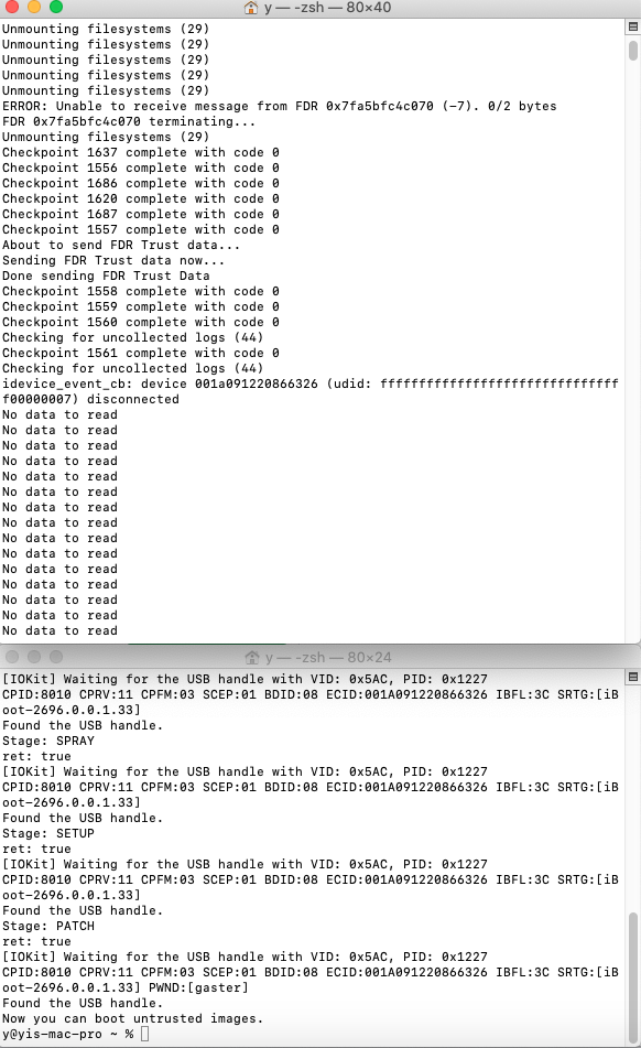 A10 15.4 to 14.4 Stuck at No data to Read · Issue #132 · futurerestore/futurerestore · GitHub
