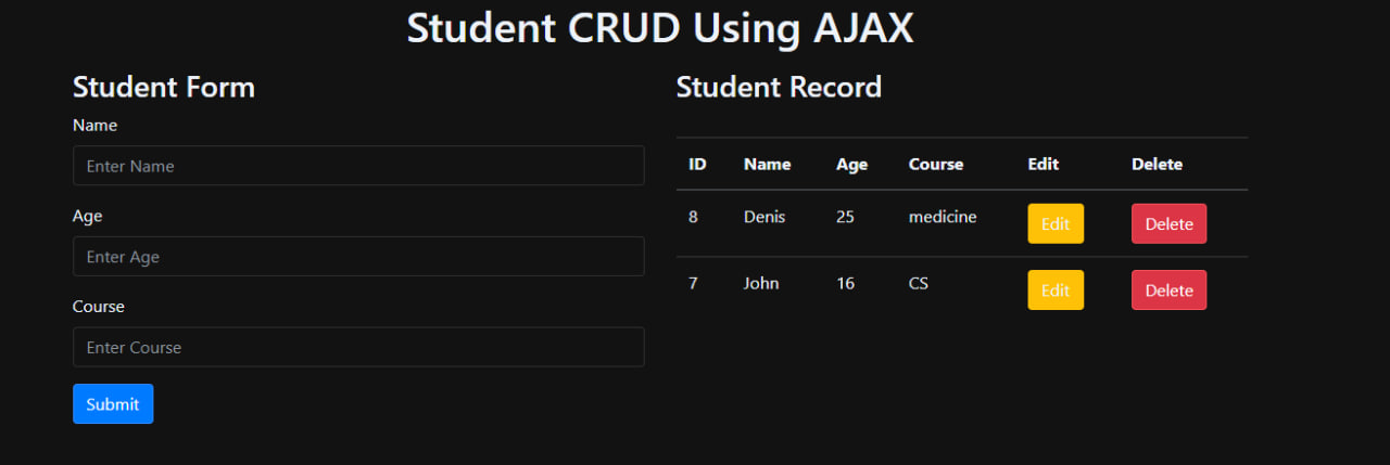 GitHub - MikeSbitnev/Student-CRUD-AJAX-System