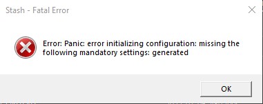 [Bug Report] Error initializing configuration: missing settings: generated · Issue #2842 ...