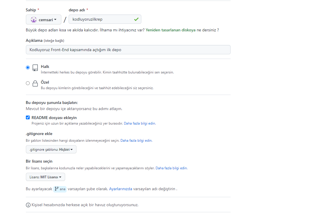 GitHub - cemssari/kodluyoruzilkrepo: Kodluyoruz Eğitimi kapsamında ...