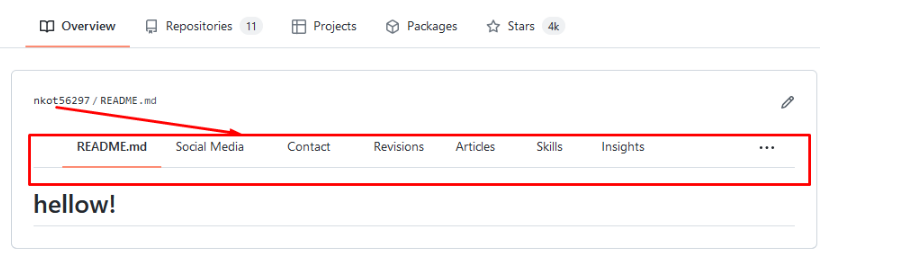 Add a tabs in the Markdown in profile the of GitHub · community · Discussion #14964 · GitHub