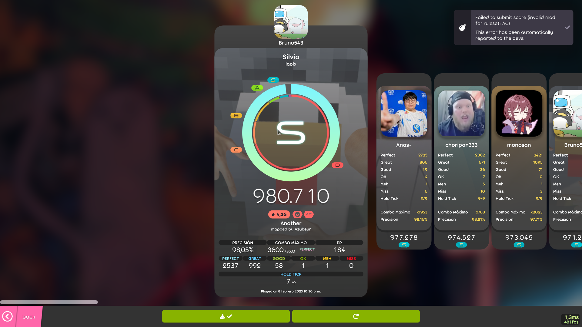 Scores with accuracy challenge mod are not being submitted · ppy osu ...