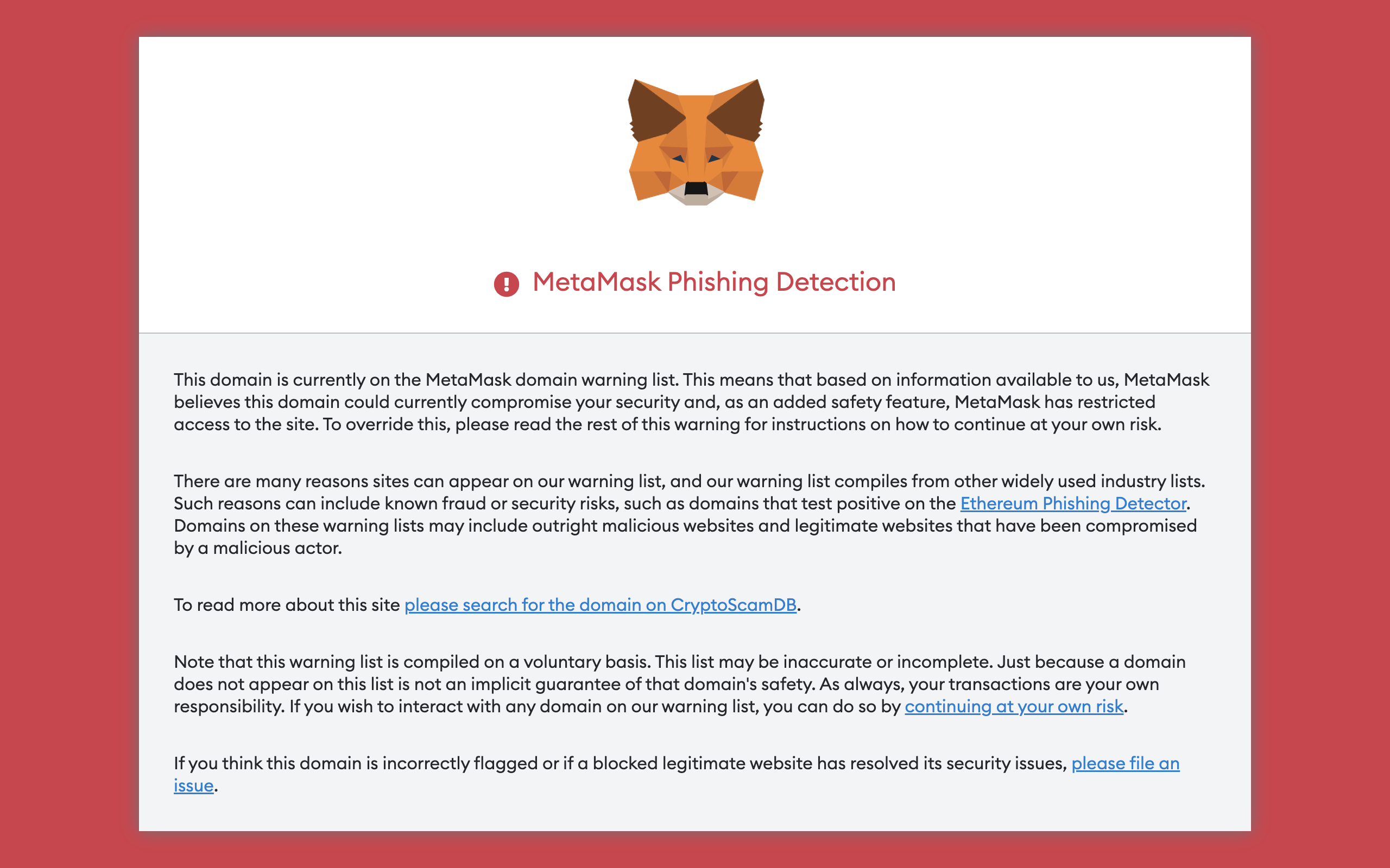[Legitimate Site Blocked] tezos.domains · Issue #9526 · MetaMask/eth-phishing-detect · GitHub