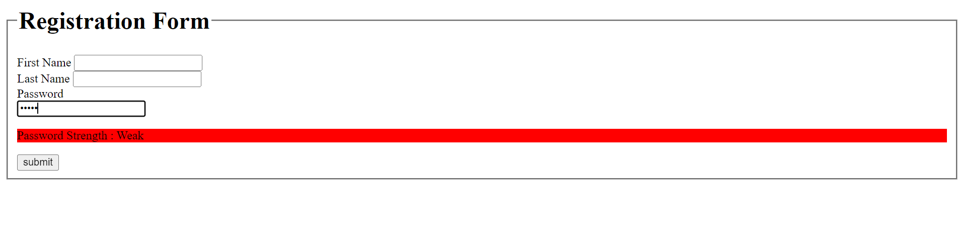 JS - HTML DOM Events - Password Strength · akash-coded mern ...