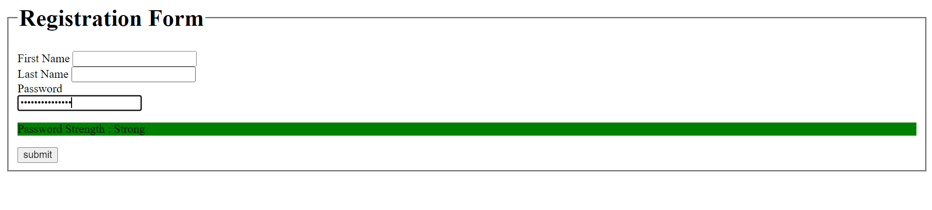 JS - HTML DOM Events - Password Strength · akash-coded mern ...