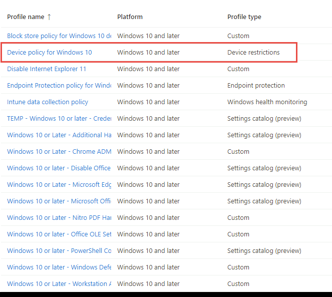 Exporting Configuration Profiles Intune Workload · Issue #2198 · microsoft/Microsoft365DSC · GitHub