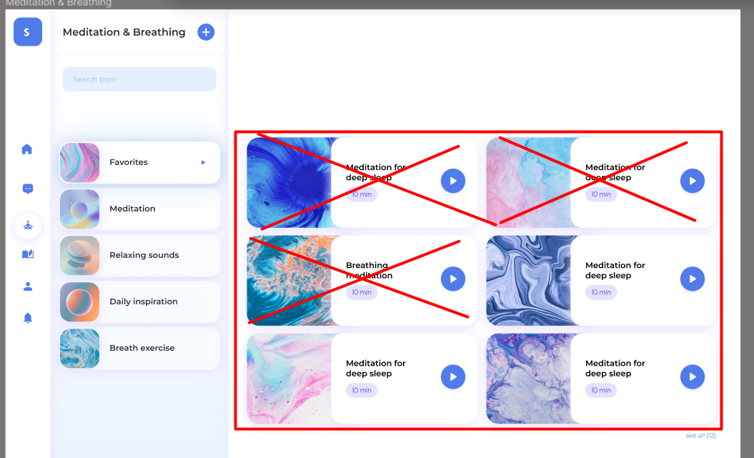 Meditations list layout · Issue #71 · BinaryStudioAcademy/bsa-2023-calmpal · GitHub
