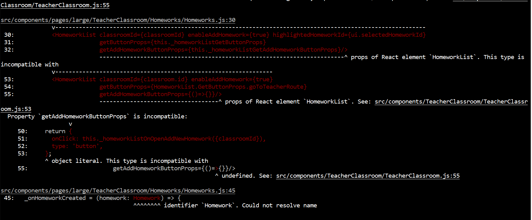 props of React element Hello. This type is incompatible with props of ...