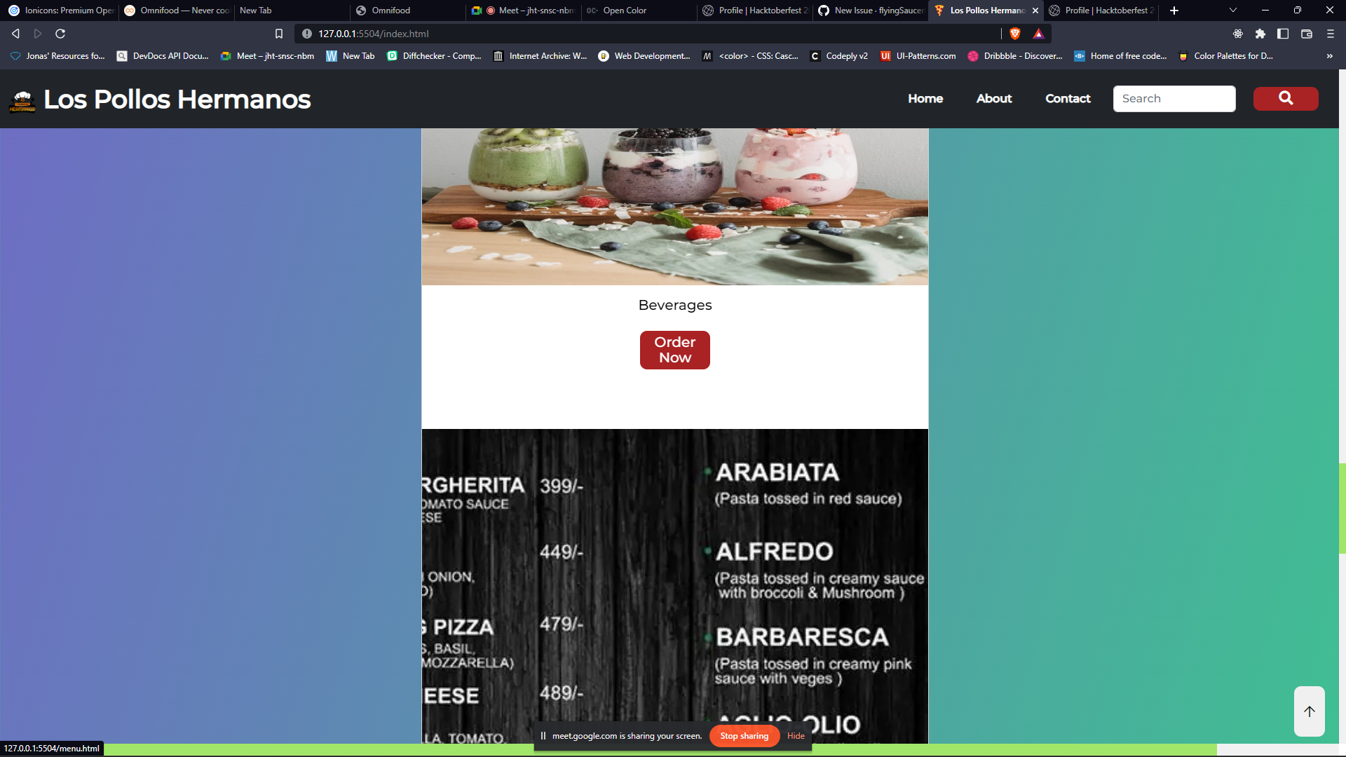 Menu button not visible in beverages section when hovered. · Issue #254 · flyingSaucer87/los ...