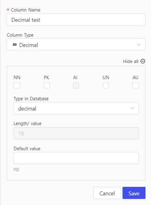 🐛 Bug: MSSQL Decimal Field is not being set with Precision · Issue #4850 · nocodb/nocodb · GitHub