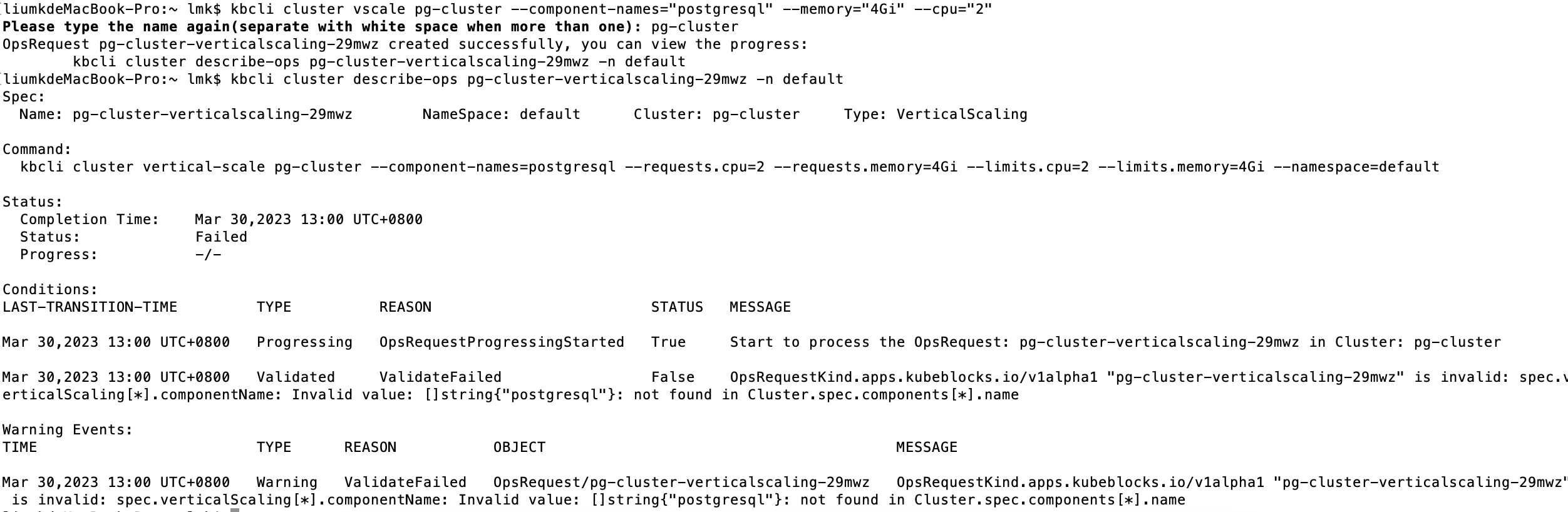 [BUG] opsquest error message is not clear when component name is wrong · Issue #2318 · apecloud ...