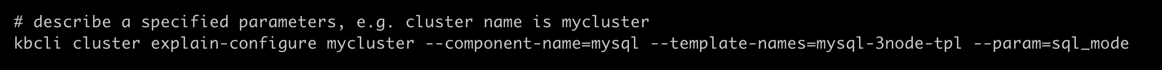 Bug Help Examples Of Cluster Explain Config Command · Issue 2587