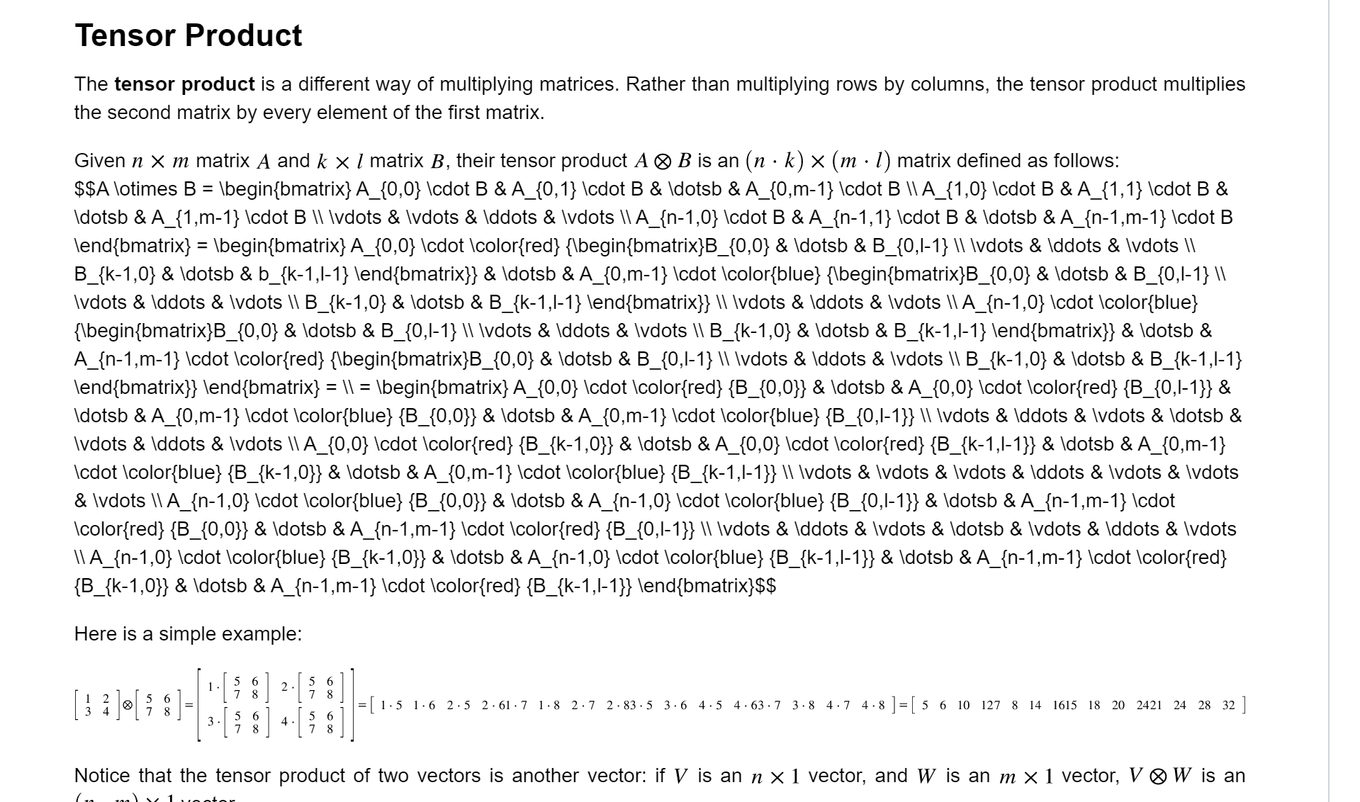 The Latex Code Is Not Getting Displayed Properly For LinearAlgebra 