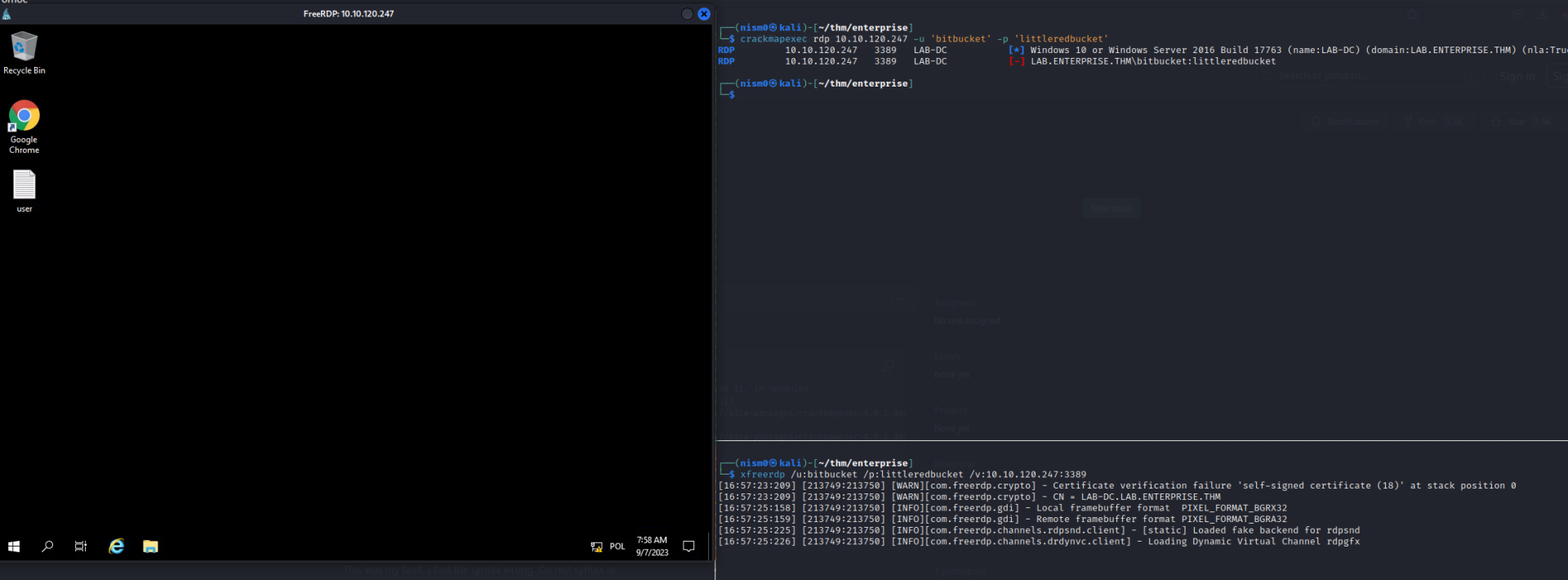 Valid RDP credentials are not identified · Issue #788 · byt3bl33d3r/CrackMapExec · GitHub