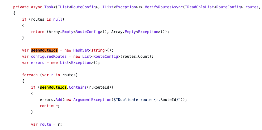 Add a check for duplicate route IDs in provider(s) · Issue #1830 · microsoft/reverse-proxy · GitHub