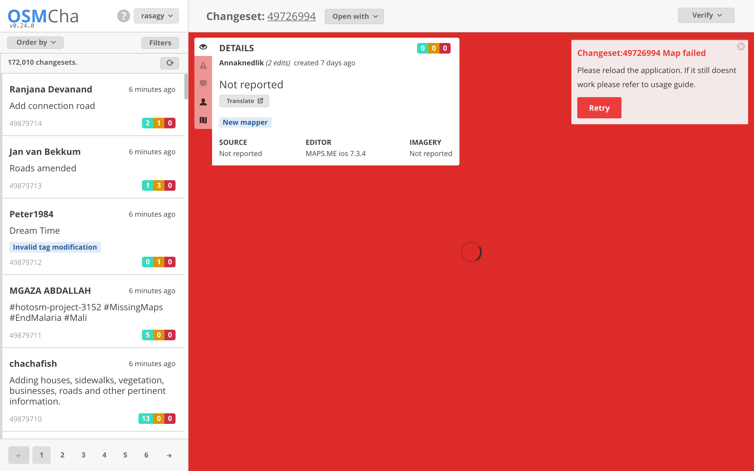 When comment is empty the front-end breaks · Issue #121 · OSMCha/osmcha-frontend · GitHub