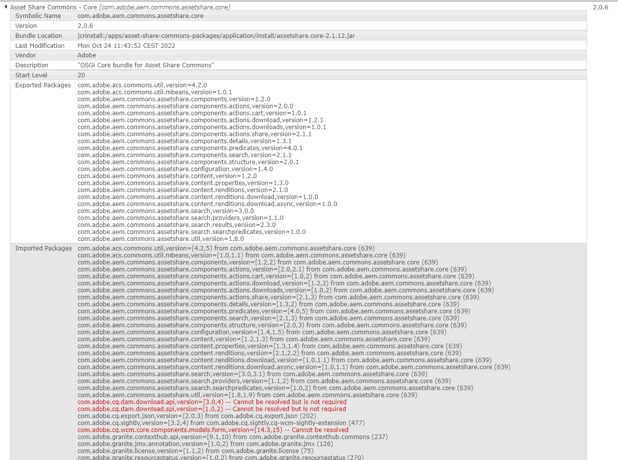 We Are Not Able To Install The Asset Share Common Package On Local