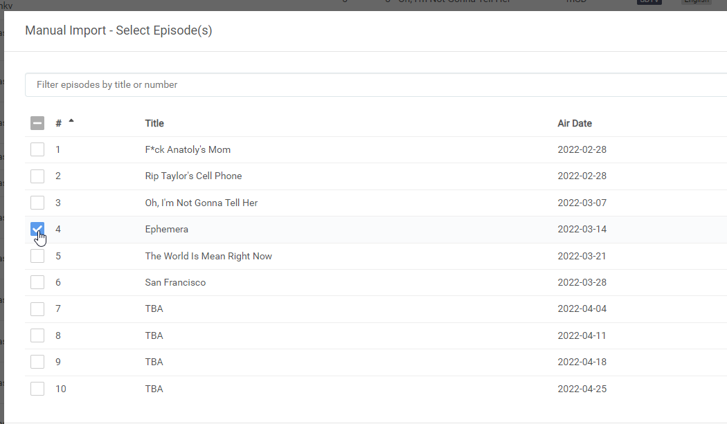 Manage Episodes re-assign multiple episode to single episode · Issue ...