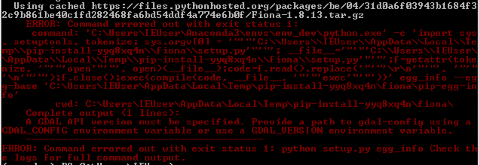 Shapely and Fiona dependencies failing on Windows · Issue #1386 · CartoDB/cartoframes · GitHub