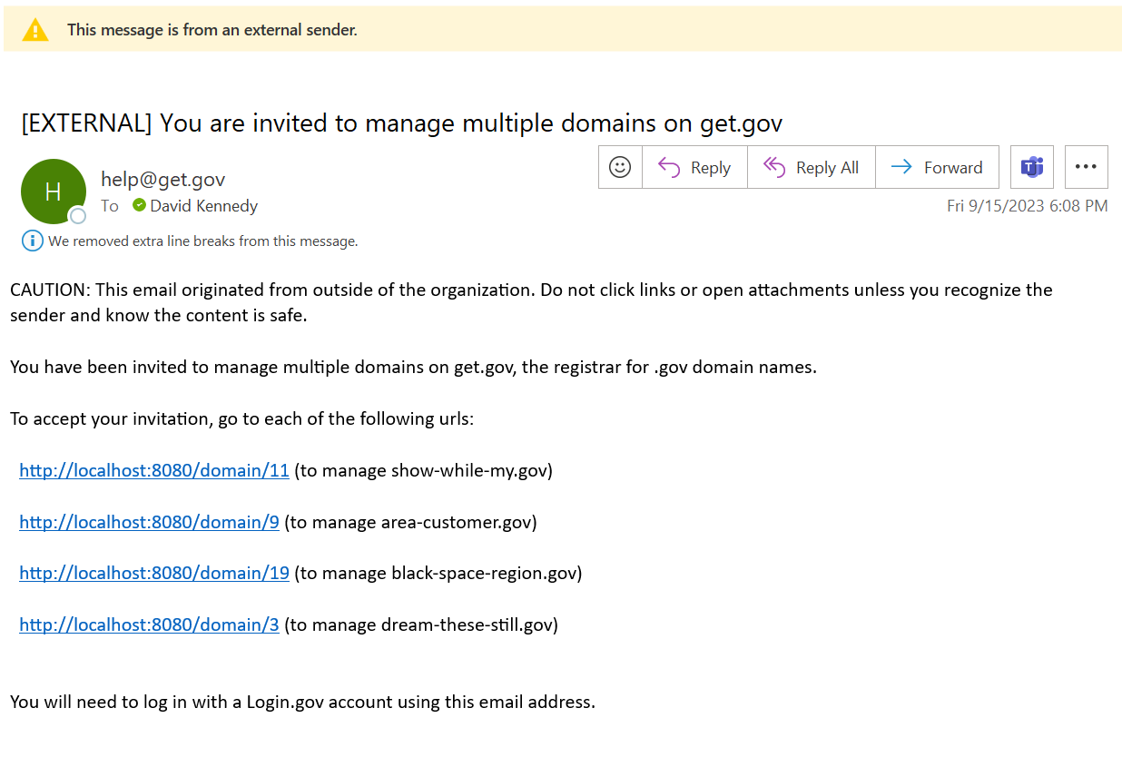 Data Migration: Domain Invitation Email send · Issue #927 · cisagov/manage.get.gov · GitHub