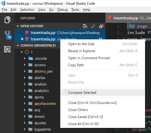"Compare selected" option is not working always · Issue #47121 ...