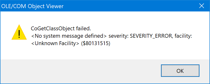 Comactivator Throws Notsupportedexception When Oleview Tries To Create Instance · Issue 85715 