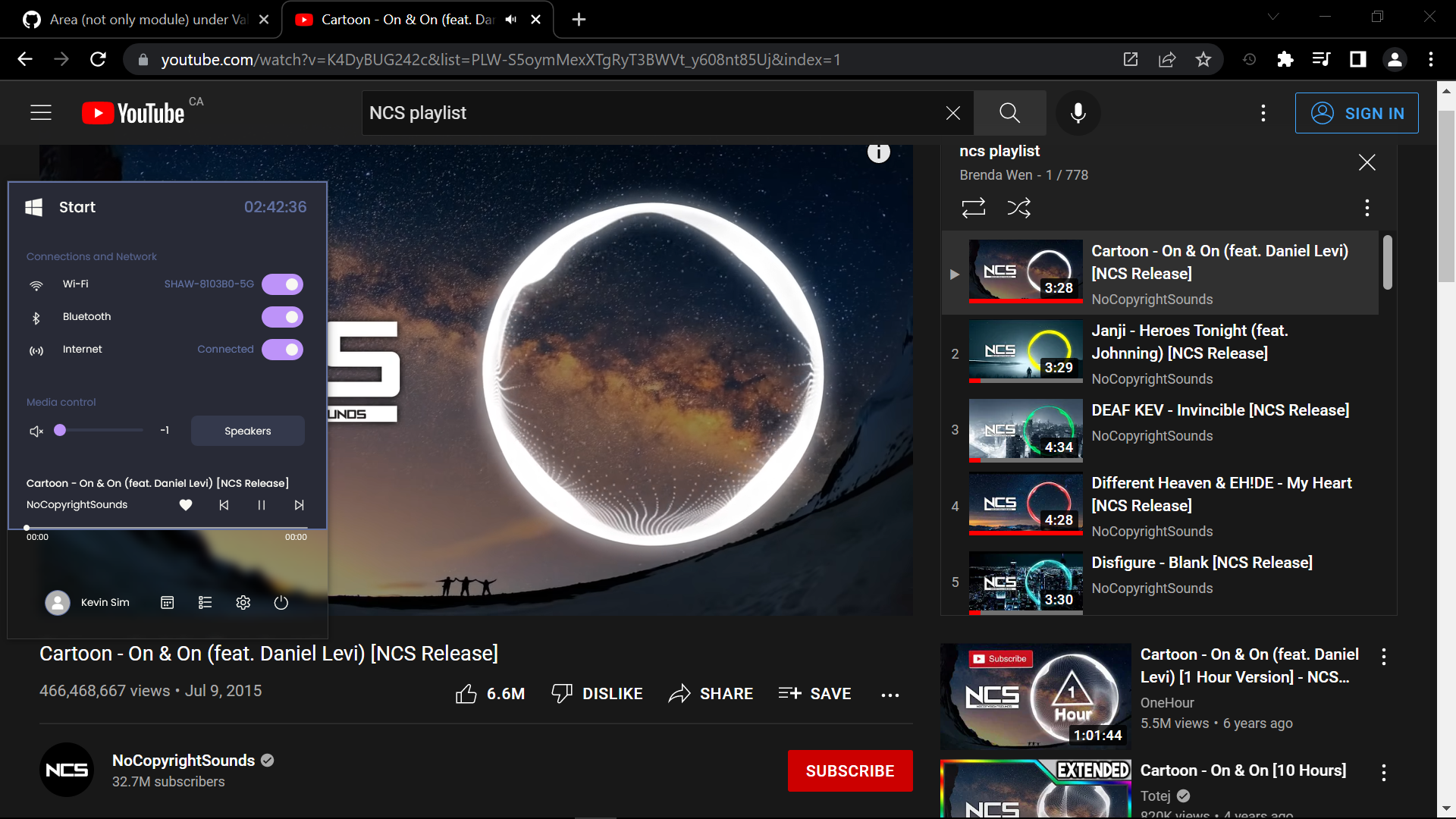 Area (not only module) under Vallistart media player line goes transparent when switching videos ...