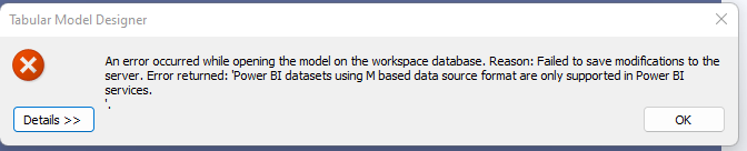 Can't deploy Model.bim to XMLA endpoint with defaultPowerBIDataSourceVersion set to PowerBI_V1 ...