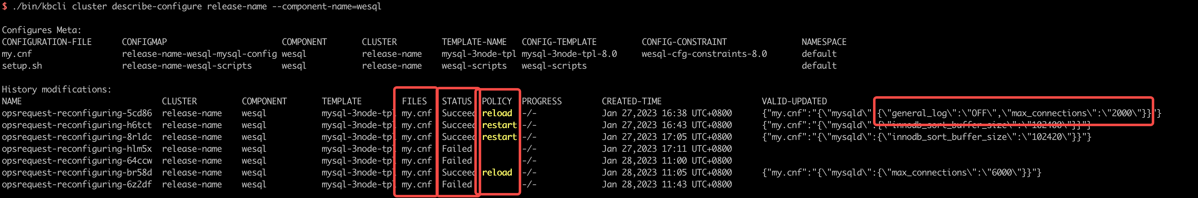 [Features]Support user reconfigure PartIII: kbcli · Issue #849 · apecloud/kubeblocks · GitHub