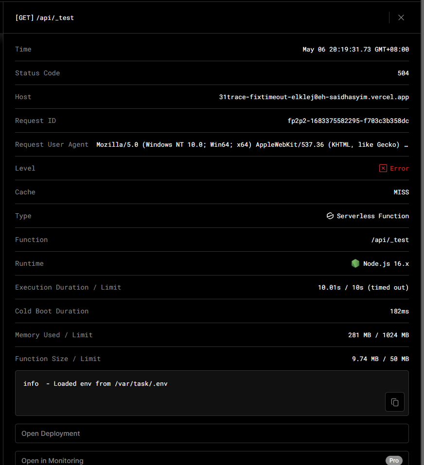 This Serverless Function has timed out. · vercel · Discussion #2335 · GitHub