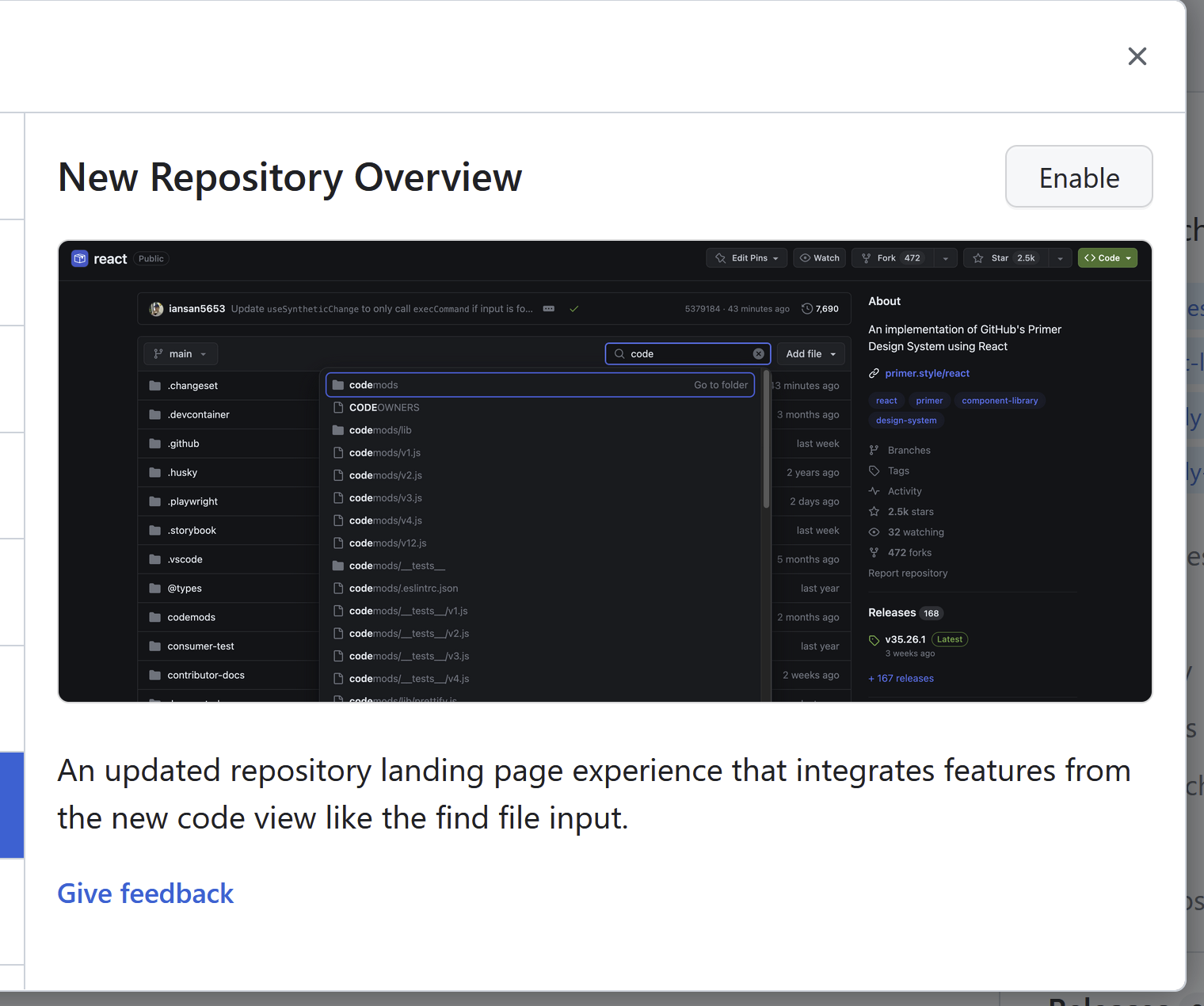 New Repository Overview Public Beta Feedback · community · Discussion ...