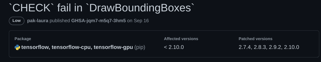Versioning Scheme Of Cve Patches · Issue 58341 · Tensorflowtensorflow · Github