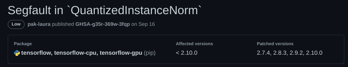 Versioning Scheme Of Cve Patches · Issue 58341 · Tensorflowtensorflow · Github