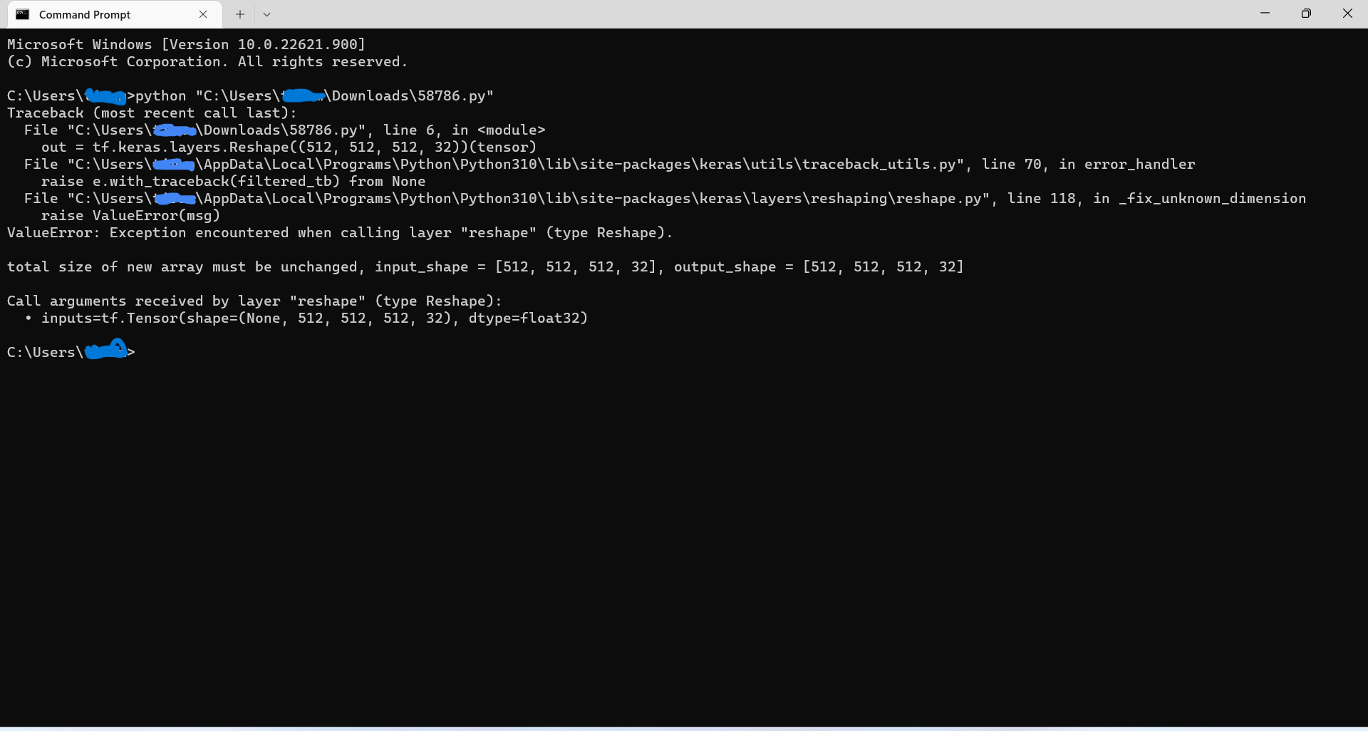Tensorflow Layer Reshape Not Working For Same Size Arrays · Issue