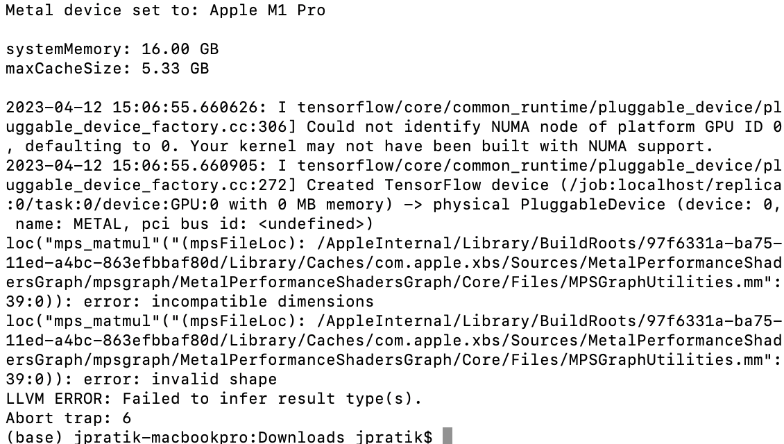 M1 mac LLVM bug for tensor multiplication · Issue #60281 · tensorflow/tensorflow · GitHub